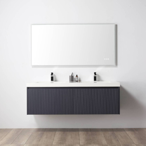 Blossom 60" Floating Bathroom Vanity With Sink - Night Blue in Single ...