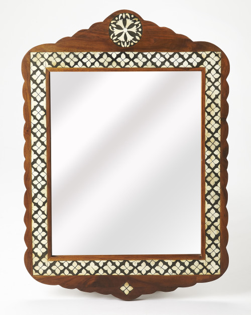 Butler Specialty Butler Gabby Wood & Bone Inlay Wall Mirror Rectangular ...
