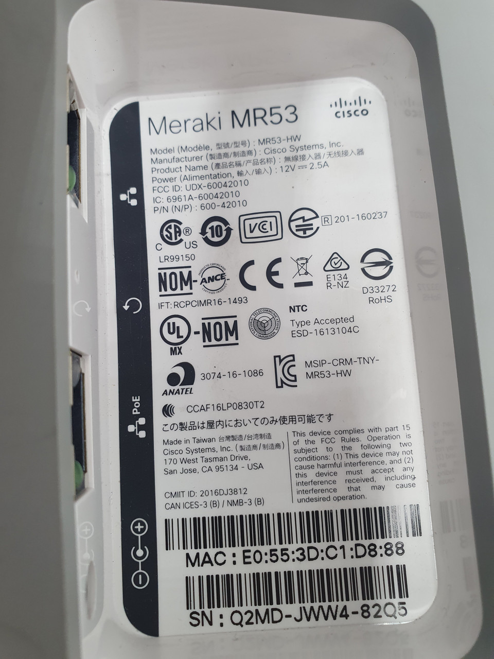 Cisco, Meraki MR53, MR53-HW, 600-42010 - Mountainview-tech.com