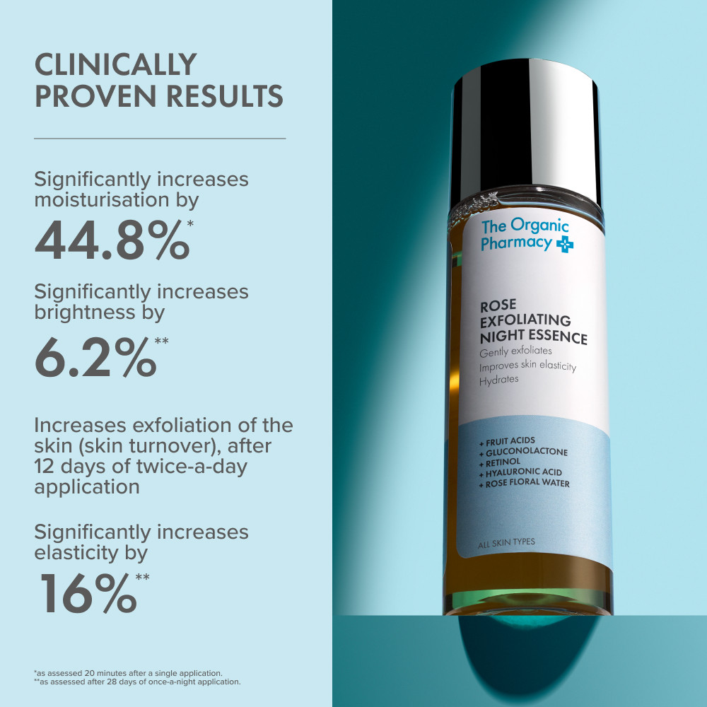 Rose Exfoliating Night Essence | Cleansing + Toning | The Organic Pharmacy