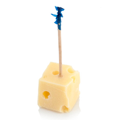 Fake Swiss Cheese Cubes on Pick