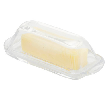 Fake Butter Stick in Glass Dish