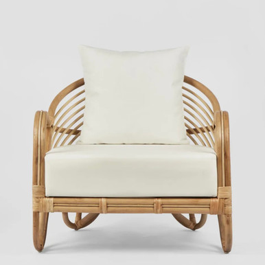 Alexis Armchair - Natural/White Fabric