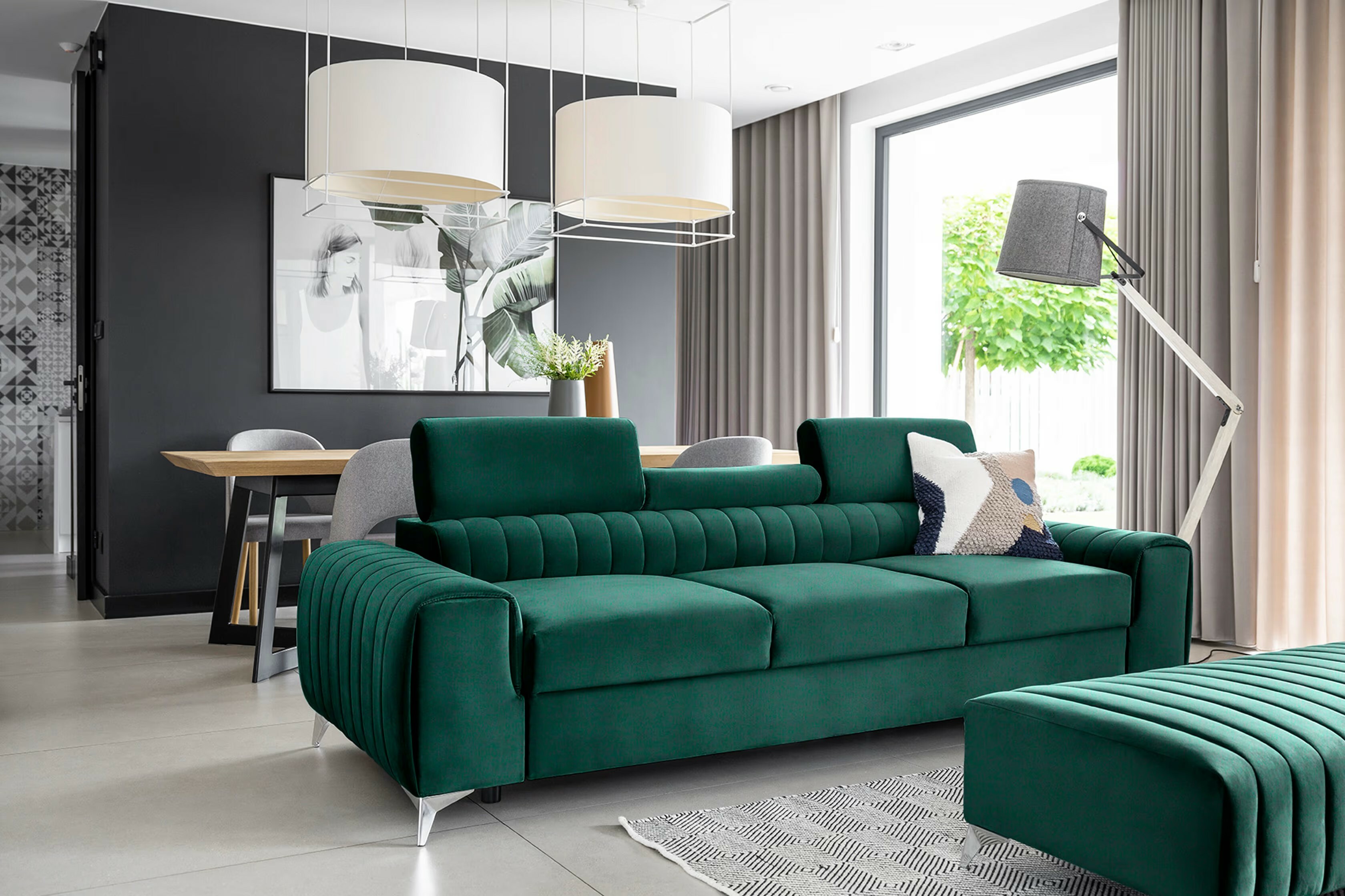Racing green sofa store