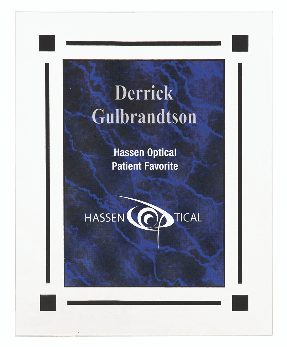 Blue Marble Plaque with Black and White Acrylic Frame Backdrop 315 ...