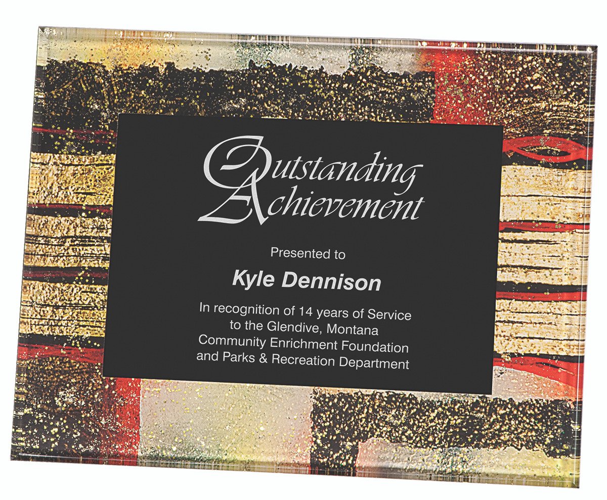 Black Plaque with Artistic Acrylic Backdrop 341 - Engrave Tech
