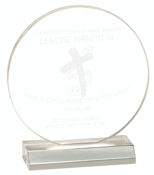 Round Clear Acrylic Award 58 - Engrave Tech