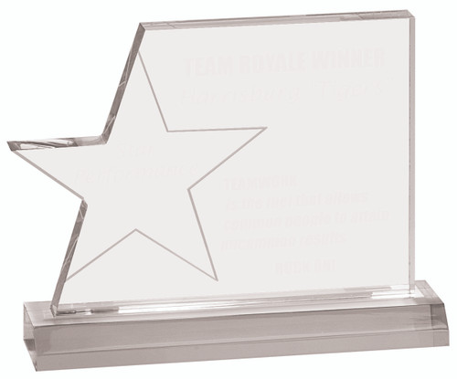 Clear Acrylic Star Award 96 - Engrave Tech