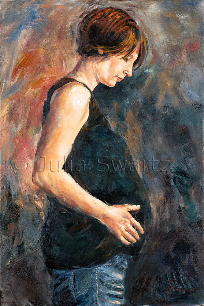 Sweet Expectations III Figure oil painting