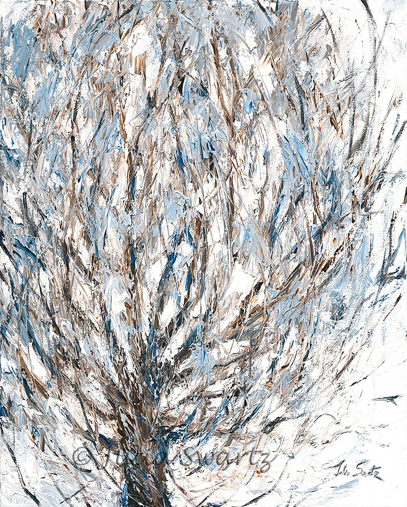 Winter Tree Drawing With Snow