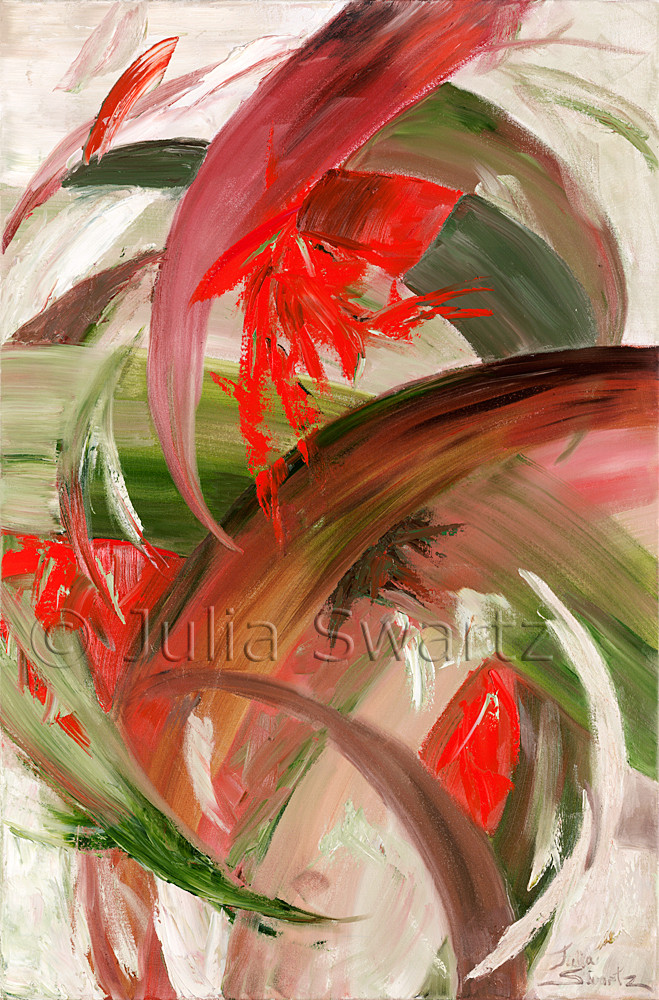 Red Tropics - note card - Julia Swartz Art Gallery
