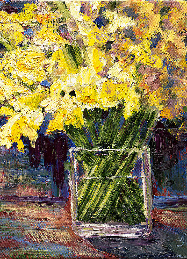 Spring Daffodils - note card - Julia Swartz Art Gallery