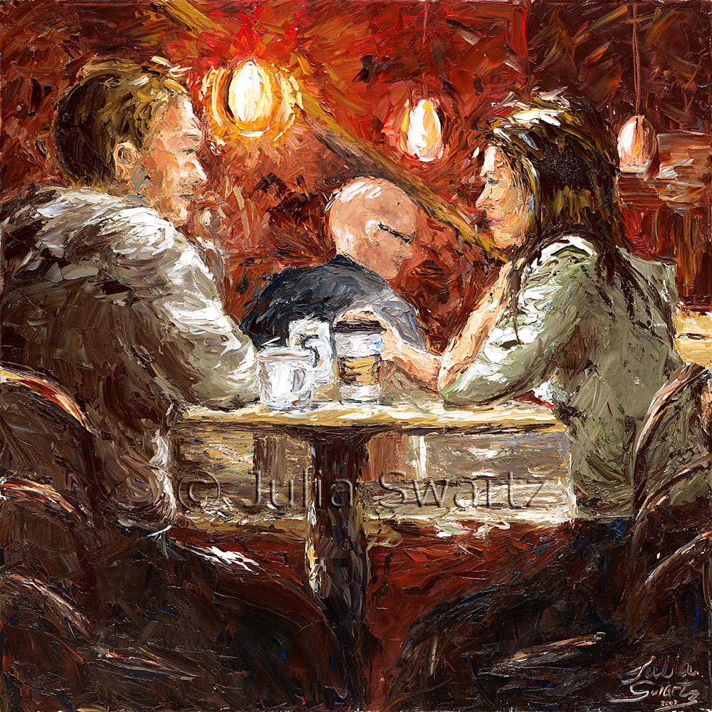 Cafe paintings - Julia Swartz Art Gallery
