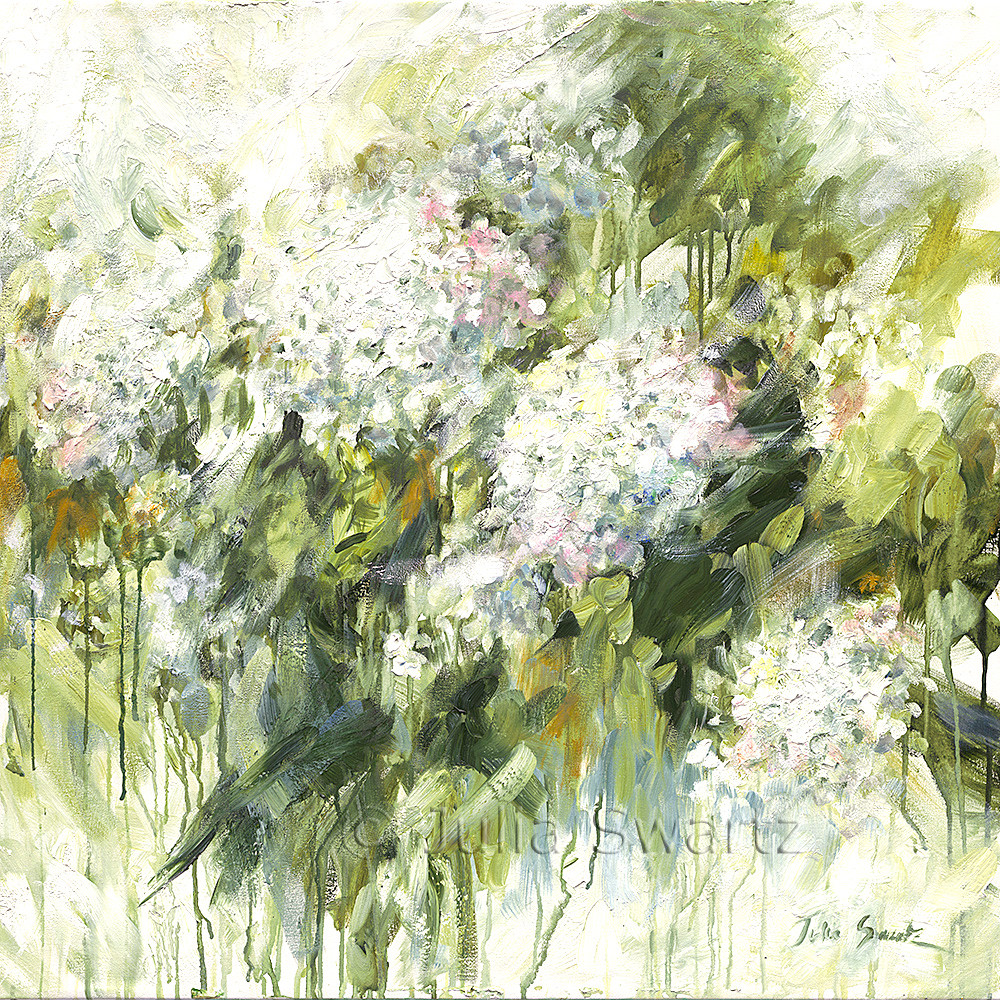 Summer Hydrangea Flower Oil Painting