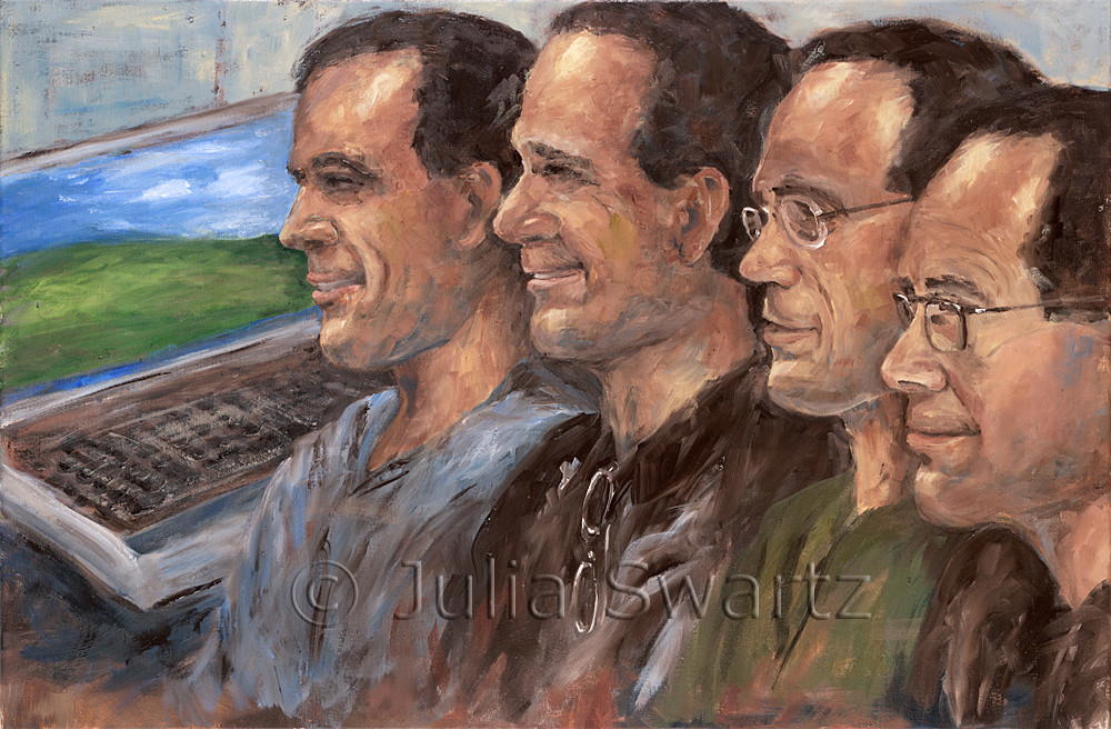 Pub Talk Figure Oil Painting