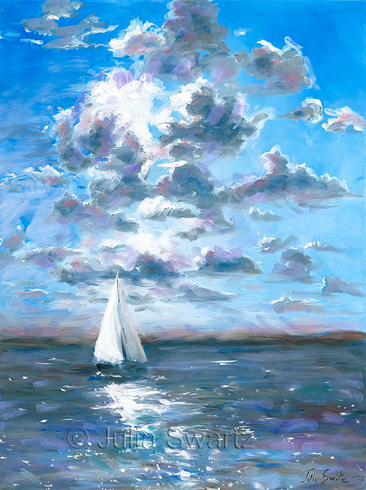 Bay Sailing - oil painting - Julia Swartz Art Gallery