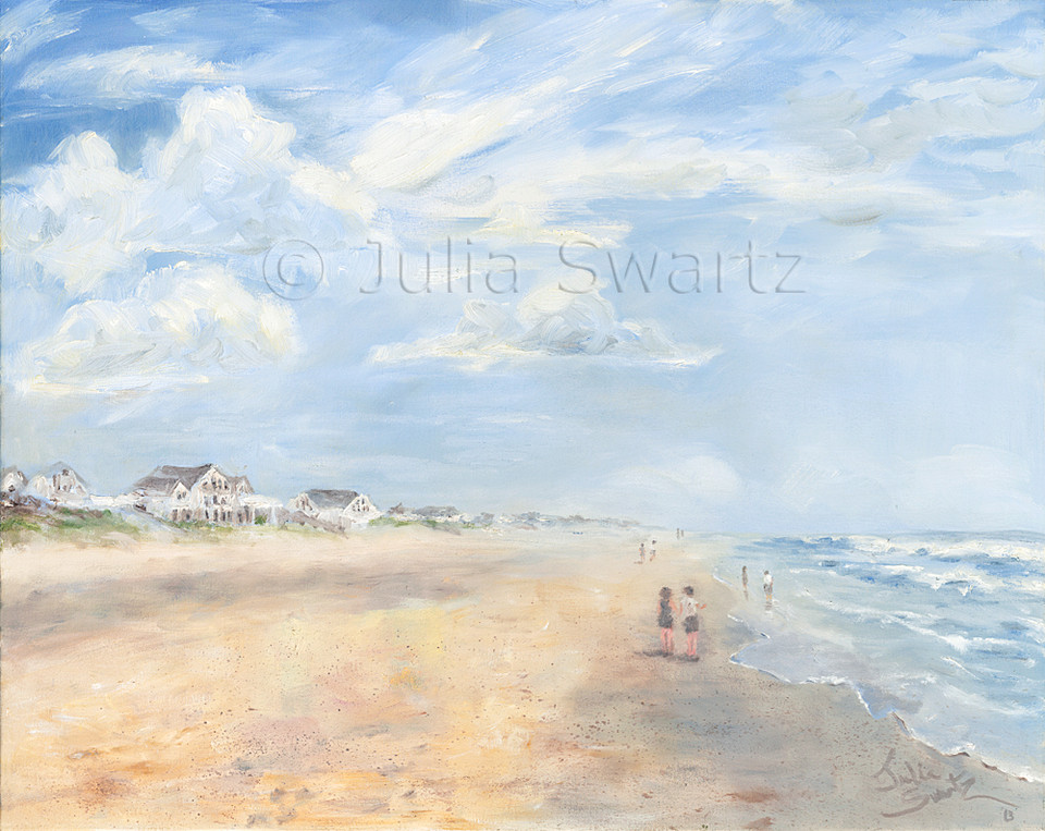 At the Beach - Oil Painting Outer Banks - Julia Swartz Art Gallery