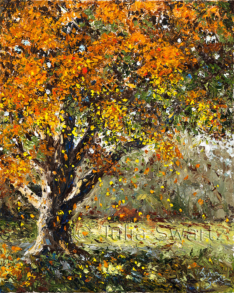 Falling Leaves landscape oil painting