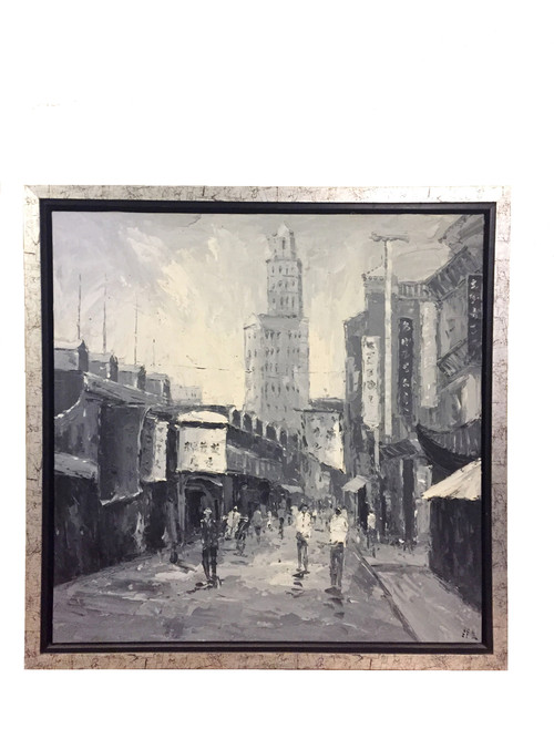 painting, old shanghai, oil - BAO ANTIQUES