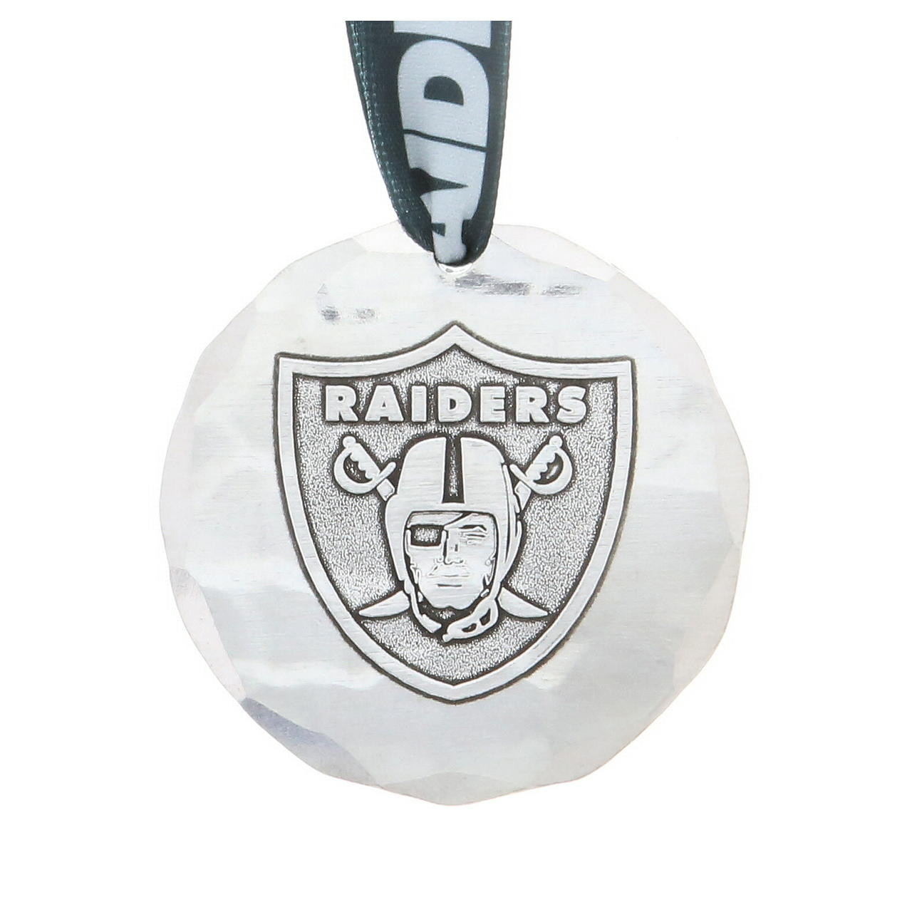 Oakland Raiders Small Round Christmas Ornament Wendell August