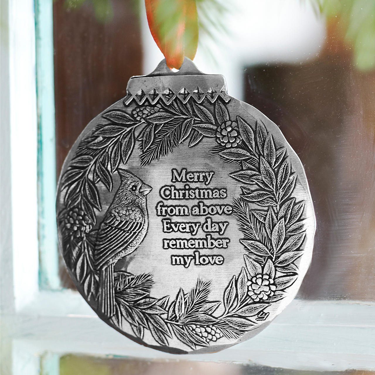 Cardinal Ball Glass Ornament Wendell August Forge