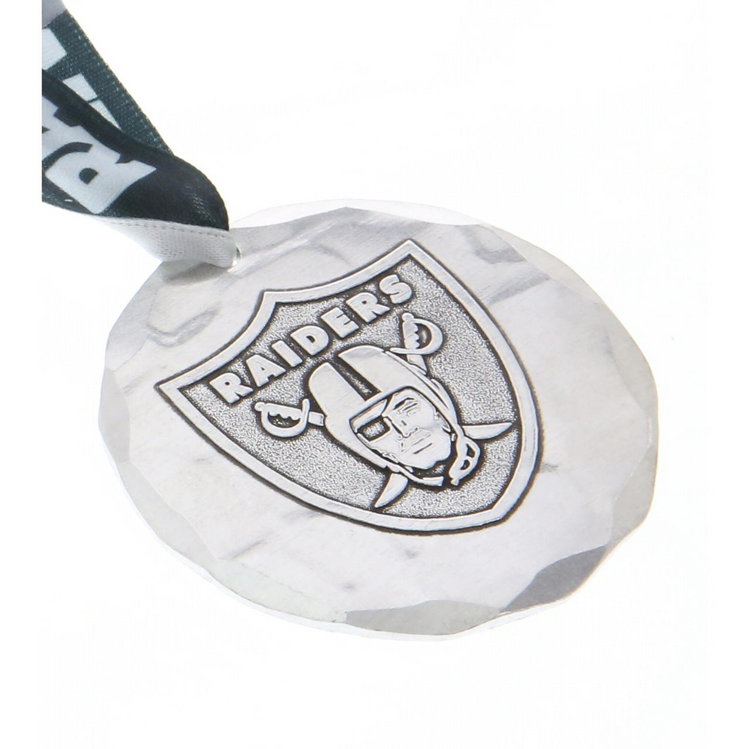 Oakland Raiders Small Round Christmas Ornament Wendell August