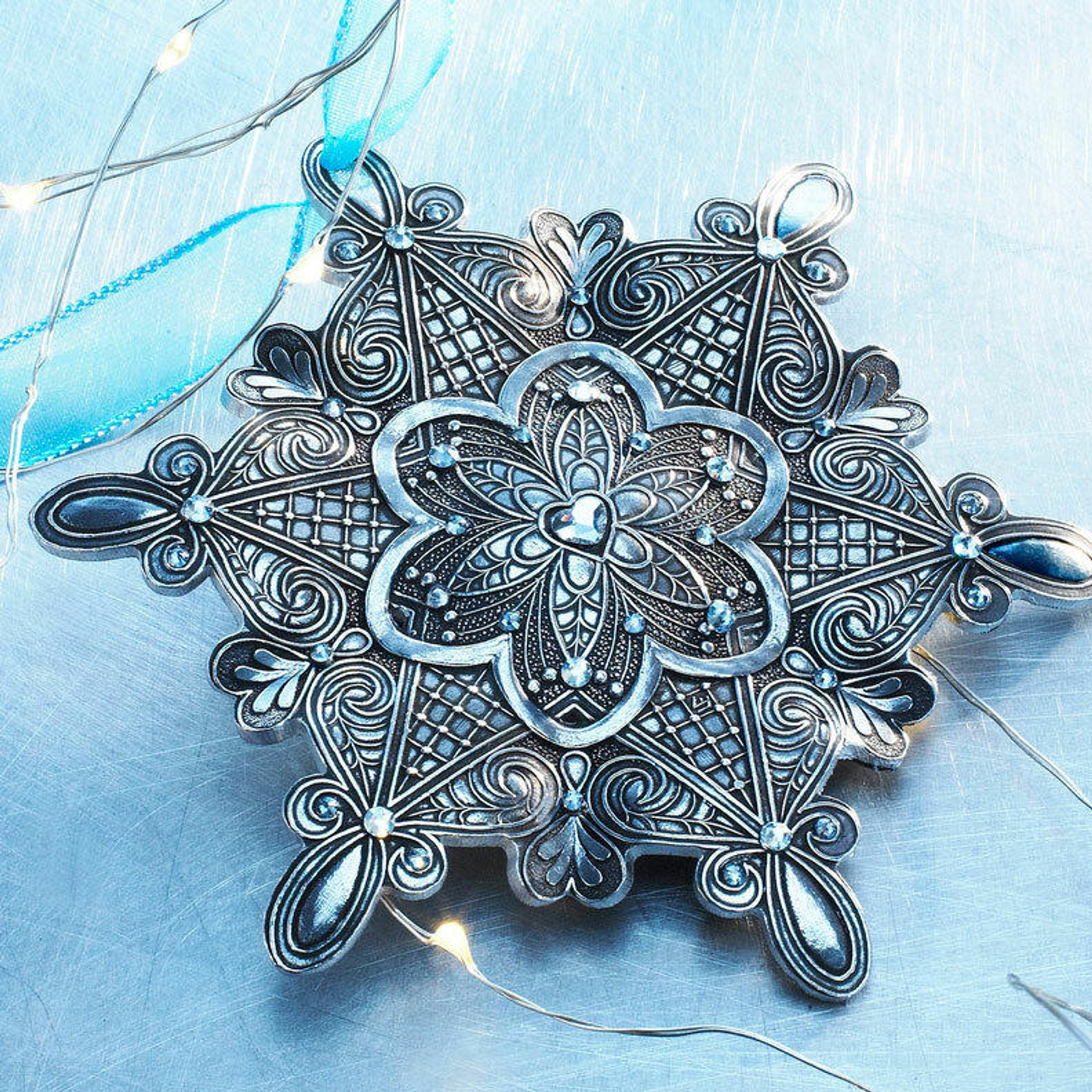 North Star Snowflake Ornament With Crystals Wendell August