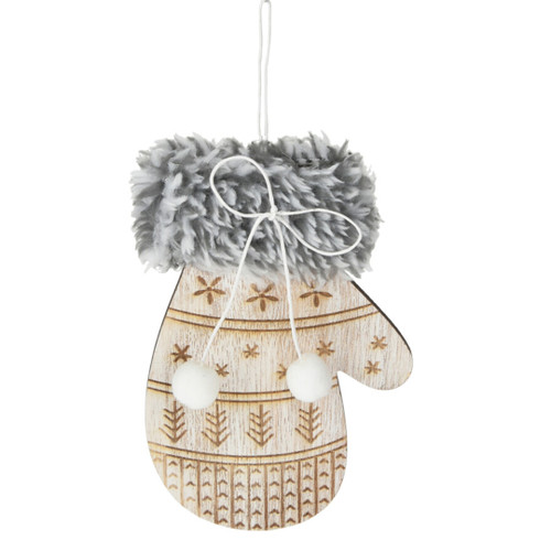 Hanging Mitten Decoration Ornament Grey - Wendell August Forge