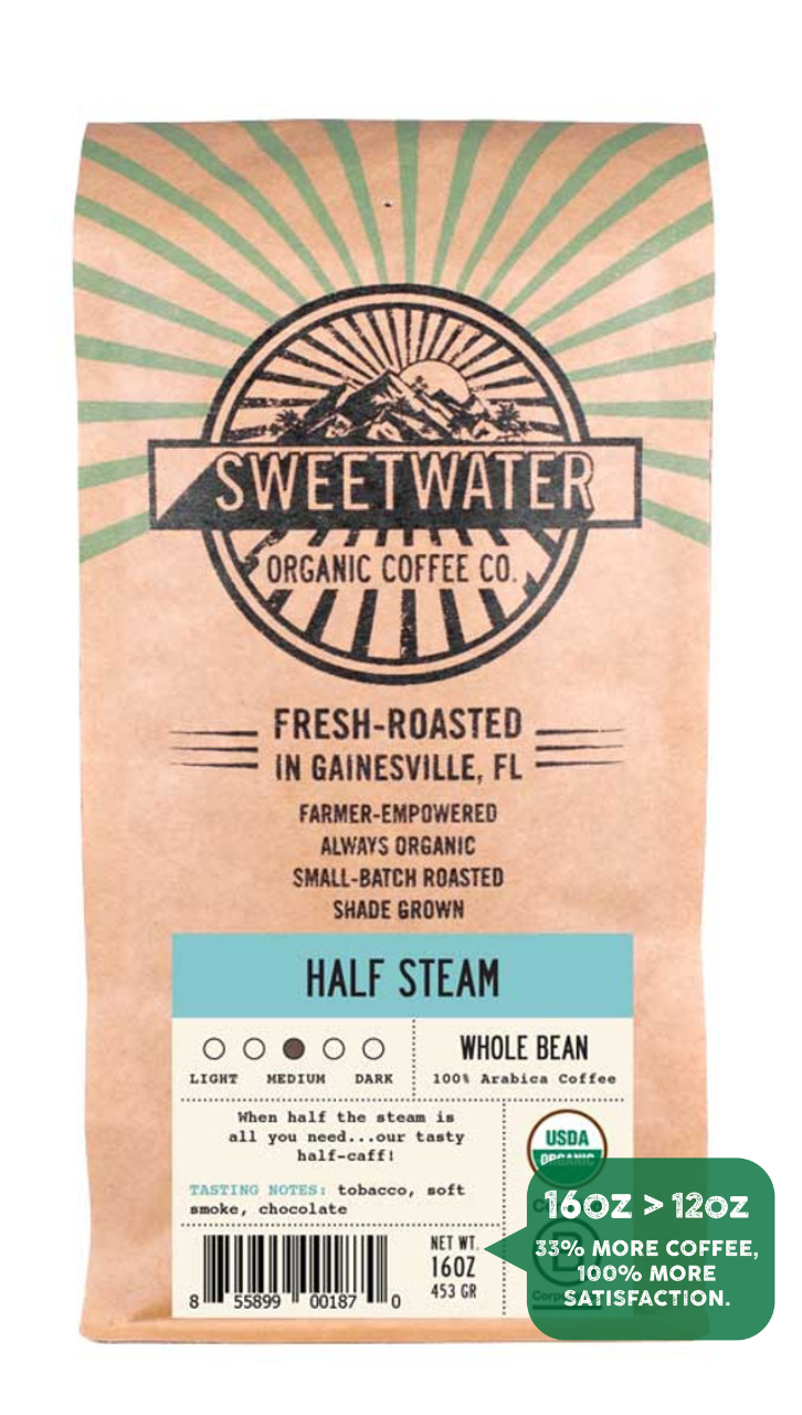 Half Steam Medium Blend Coffee - Sweetwater Organic Coffee