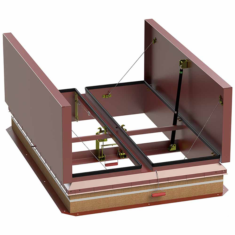 Galvanized Steel Automatic Double Leaf Smoke Vent by Bilco