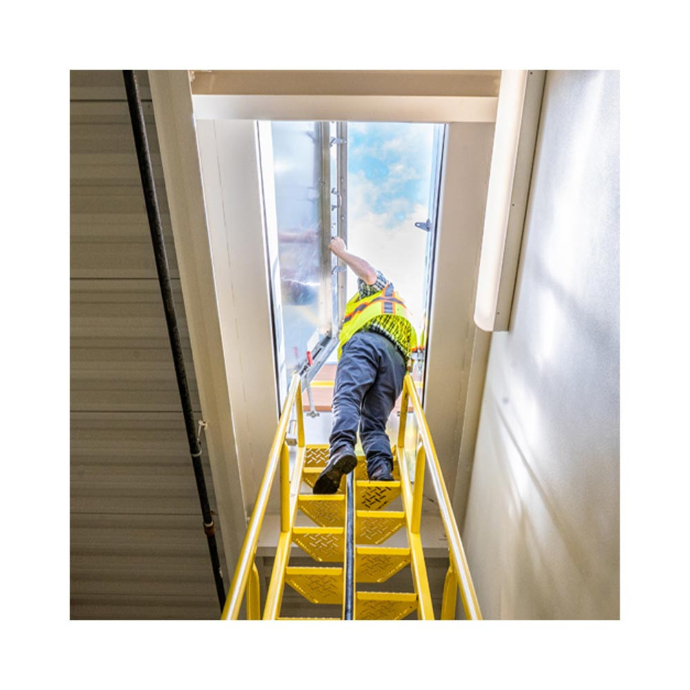 Aluminum Service Stair Roof Hatch 30" x 96": Hollow-Metal