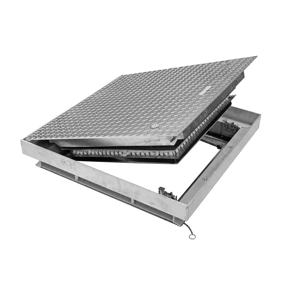 Fire-Rated Floor Hatch 24" x 24": Diamond Tread Plating