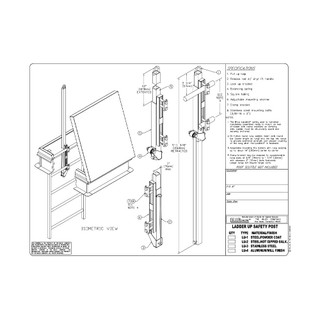Aluminum Ladder Up Safety Post: Telescoping tubular section