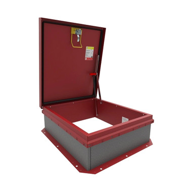 Red Steel Personnel Roof Hatch 48"x48": Efficient Roof Entry