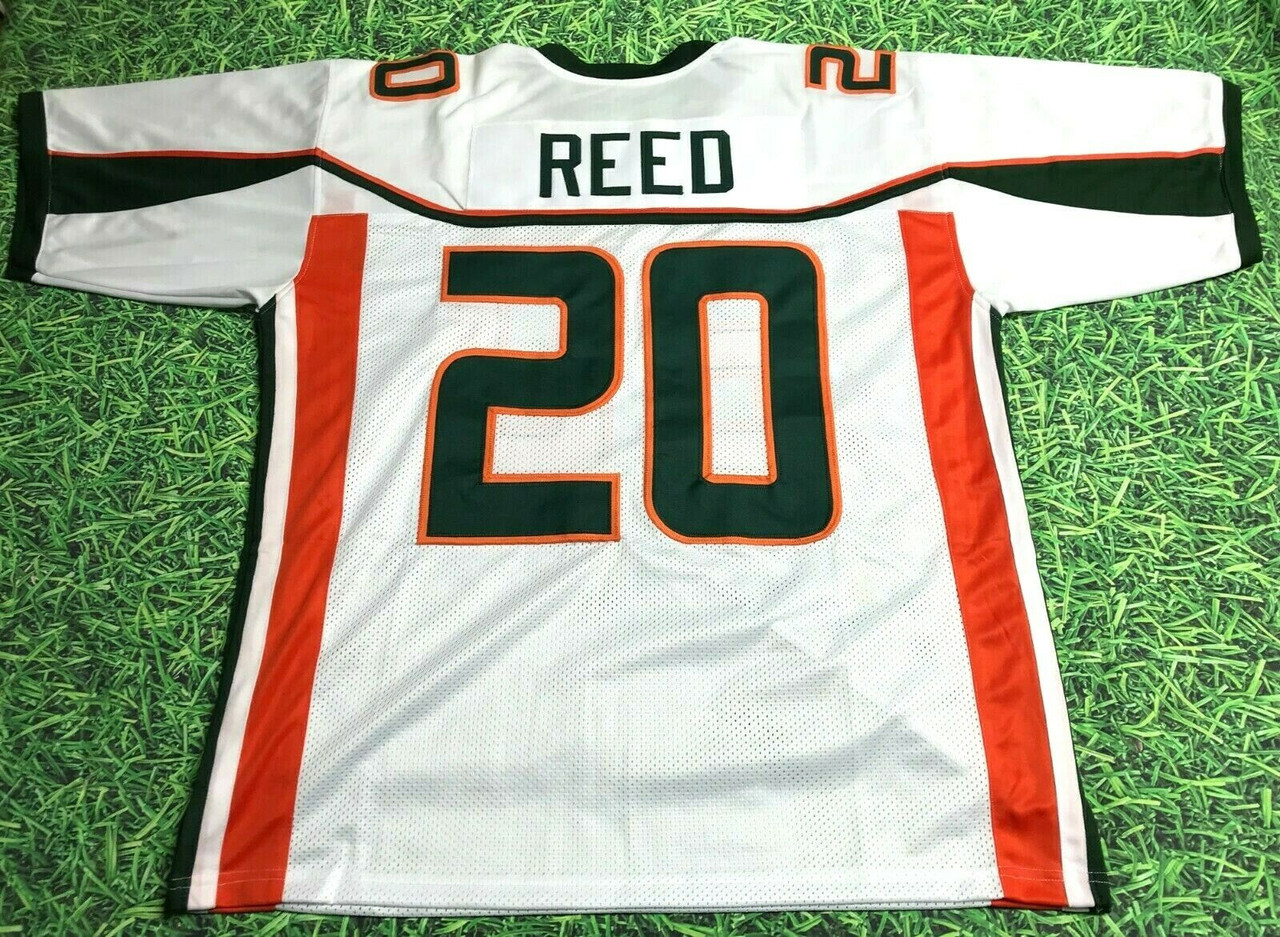 ED REED CUSTOM UNIVERSITY OF MIAMI HURRICANES JERSEY W THE U