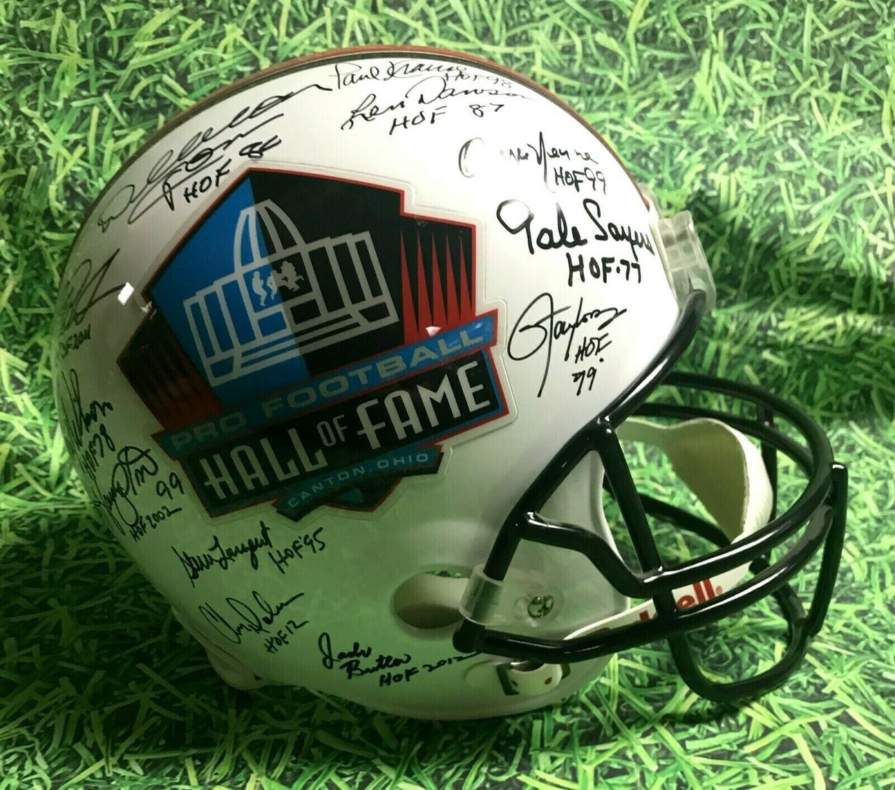 AUTOGRAPHED NFL HALL OF FAME FS HELMET 25 AUTOS DEACON LAMBERT LT ...