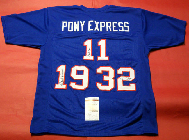 ERIC DICKERSON CRAIG JAMES LANCE McILHENNY SIGNED SMU JERSEY JSA PONY ...