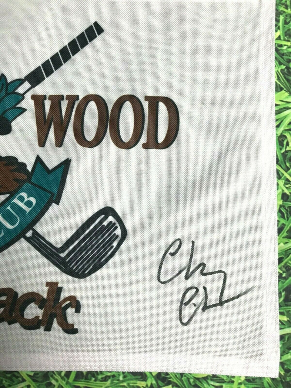 CHEVY CHASE AUTOGRAPHED BUSHWOOD CC CADDYSHACK MOVIE GOLF FLAG BECKETT BAS