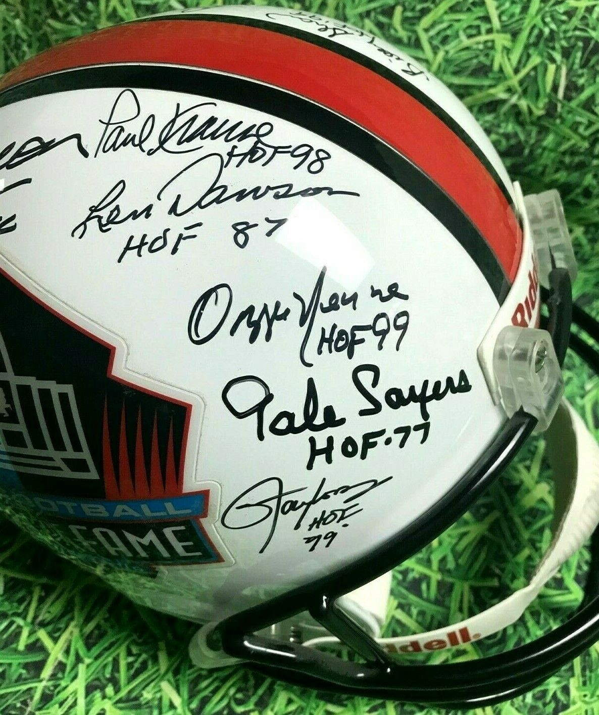 AUTOGRAPHED NFL HALL OF FAME FS HELMET 25 AUTOS DEACON LAMBERT LT ...