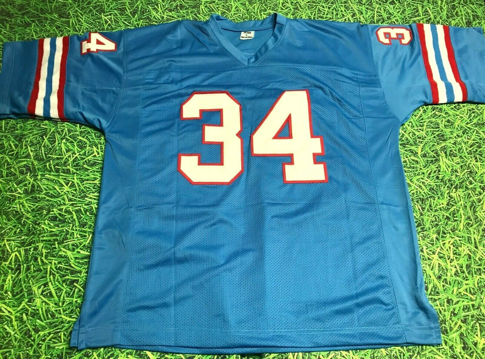 EARL CAMPBELL CUSTOM HOUSTON OILERS B JERSEY READ