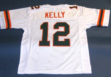 JIM KELLY CUSTOM UNIVERSITY OF MIAMI HURRICANES W JERSEY THE U