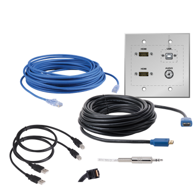 Liberty Cable EDU-2H-035 35ft Dual HDMI, Audio & USB Passive Wall Plate ...