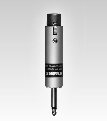 Shure A85F Transformer, Low Z, Female XLR to High Z 1/4" Phone Plug ...