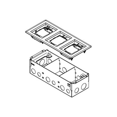 Wiremold 880W3837B 880W3837B Series Two-Gang Steel Floor Box for Wood ...