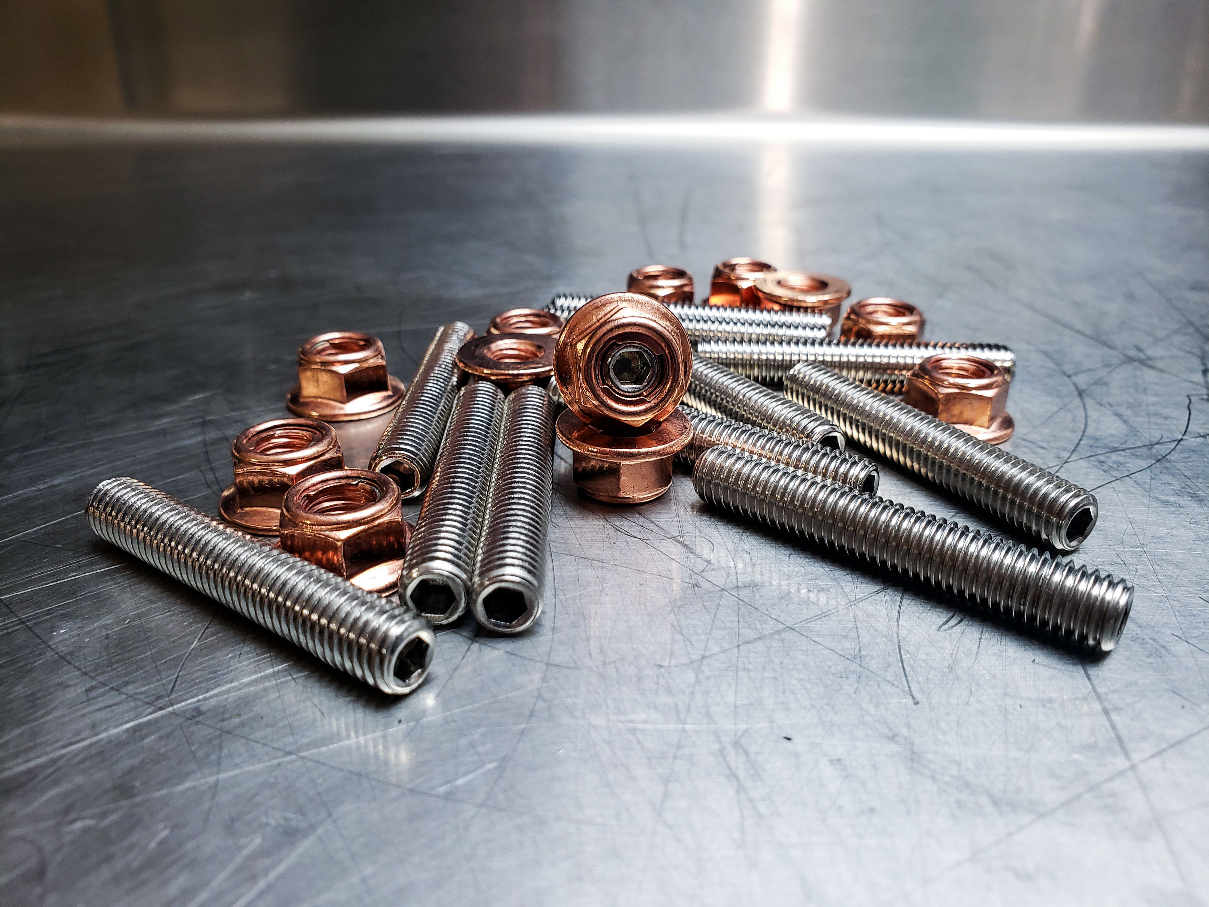 Stainless exhaust stud and copper lock nut SET - Focus On Performance