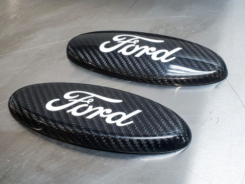 Carbon fiber front and rear badge set WHITE XR5 RS mk2 - Focus On ...