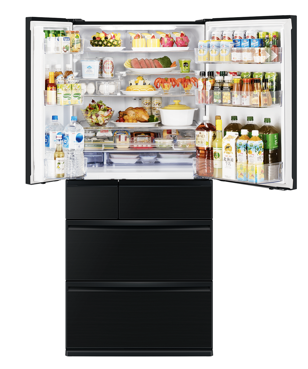 Mitsubishi 700L Diamond Black Multi Drawer Fridge - Wx Series - MR ...