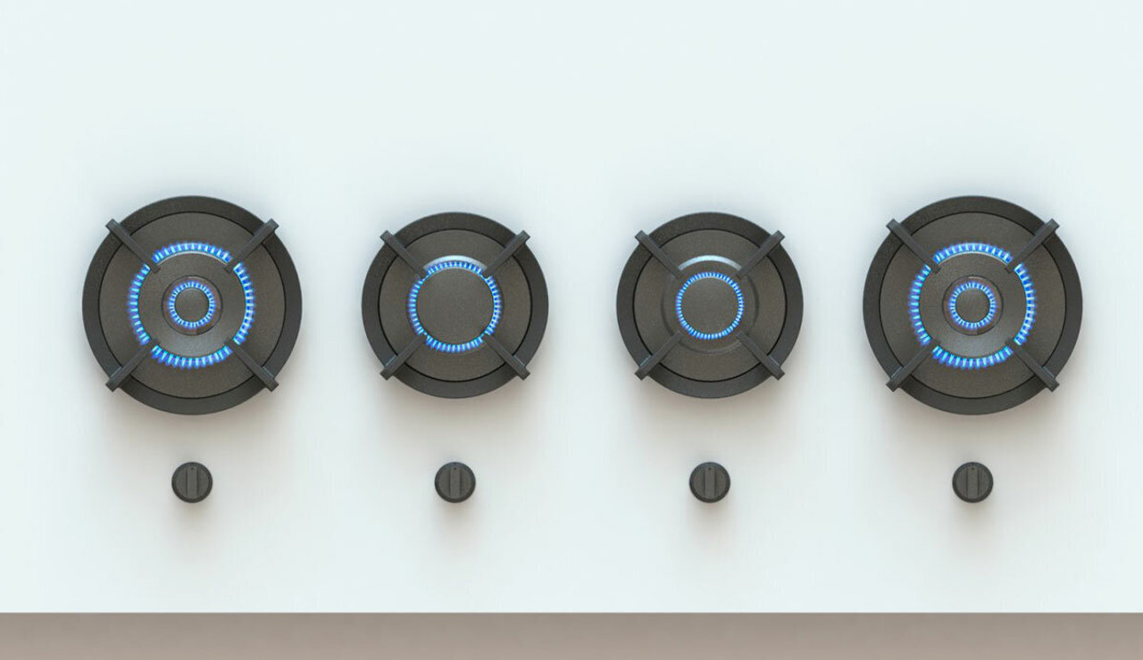 Pitt Brass Danau 4 Burner Natural Gas Cooktop - DANAU4PT/NG - Berloni ...