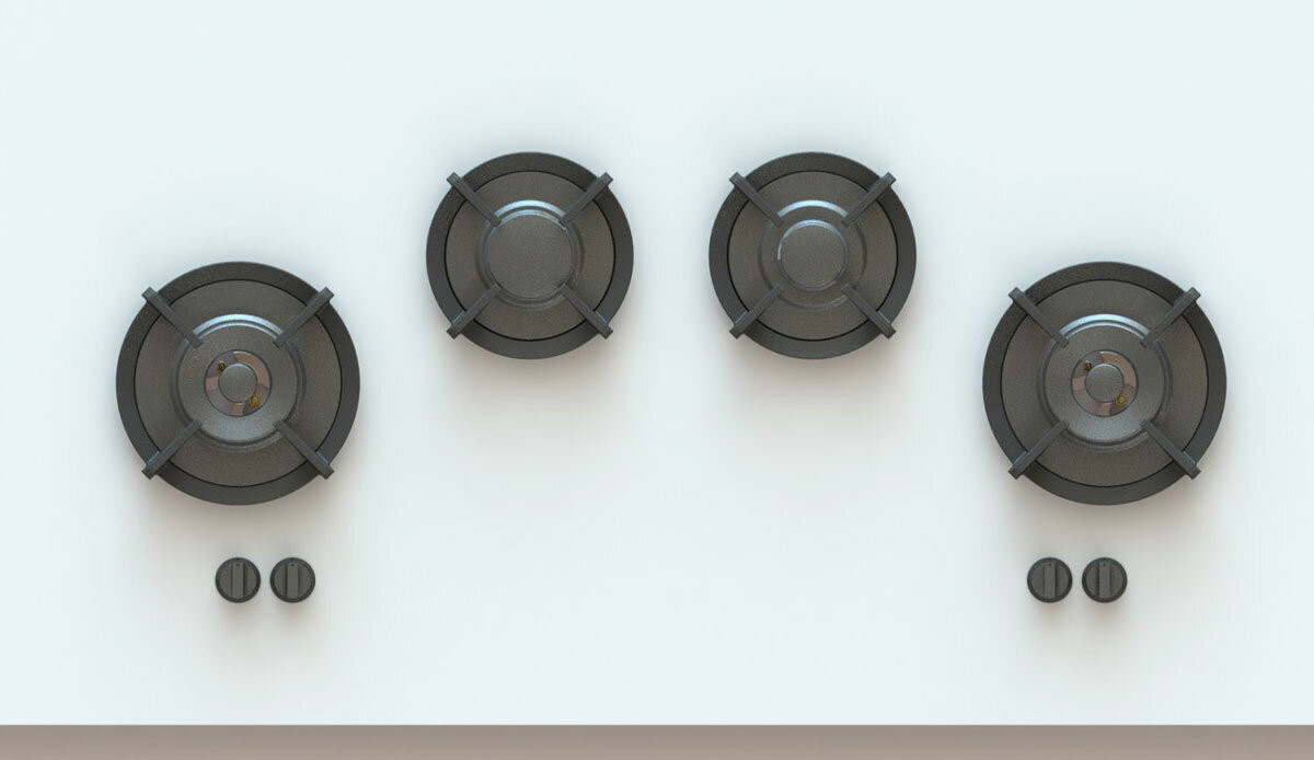 Pitt Black Drum 4 Burner Natural Gas Cooktop - DRUM4BT/NG - Berloni ...