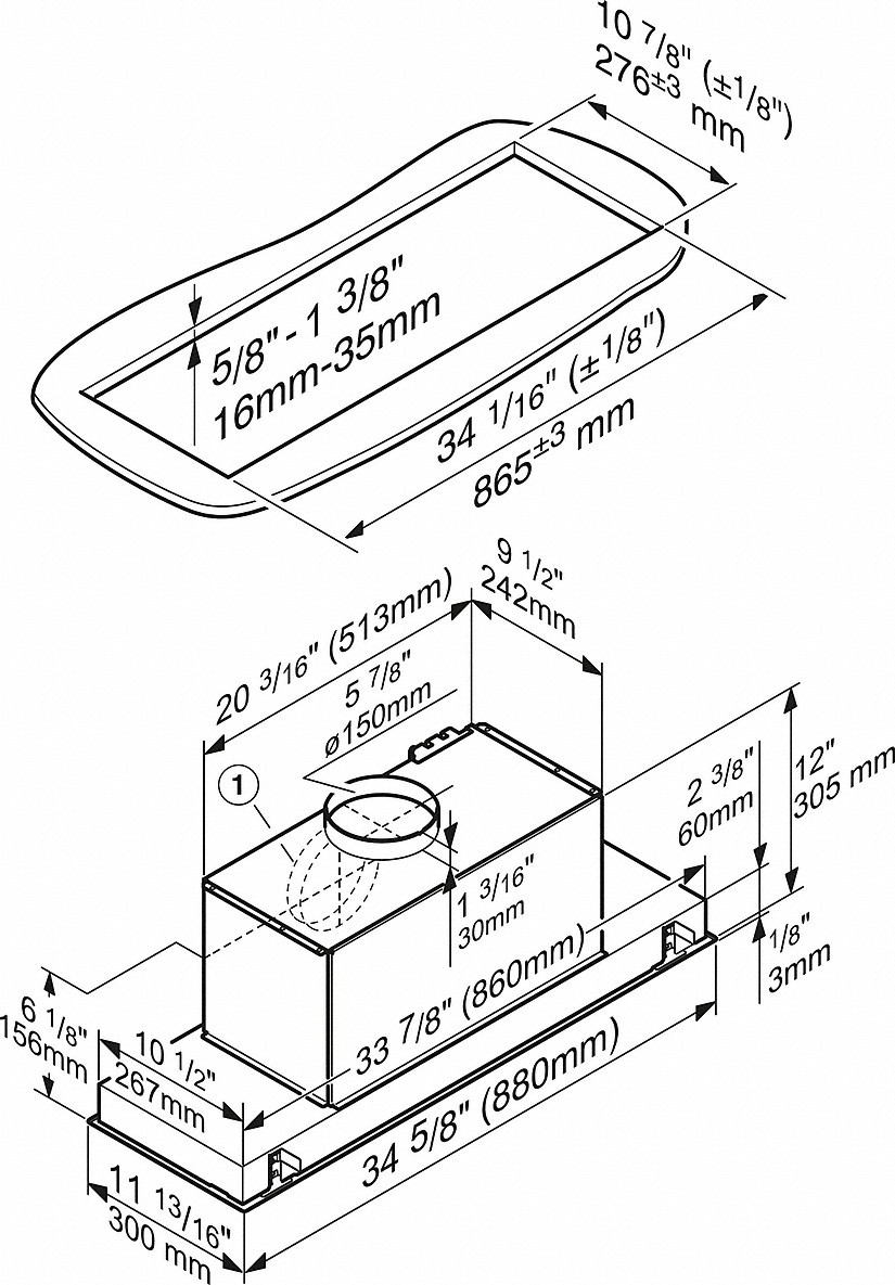 MIELE 90CM CONCEALED RANGEHOOD - CON@CTIVITY - DA2698